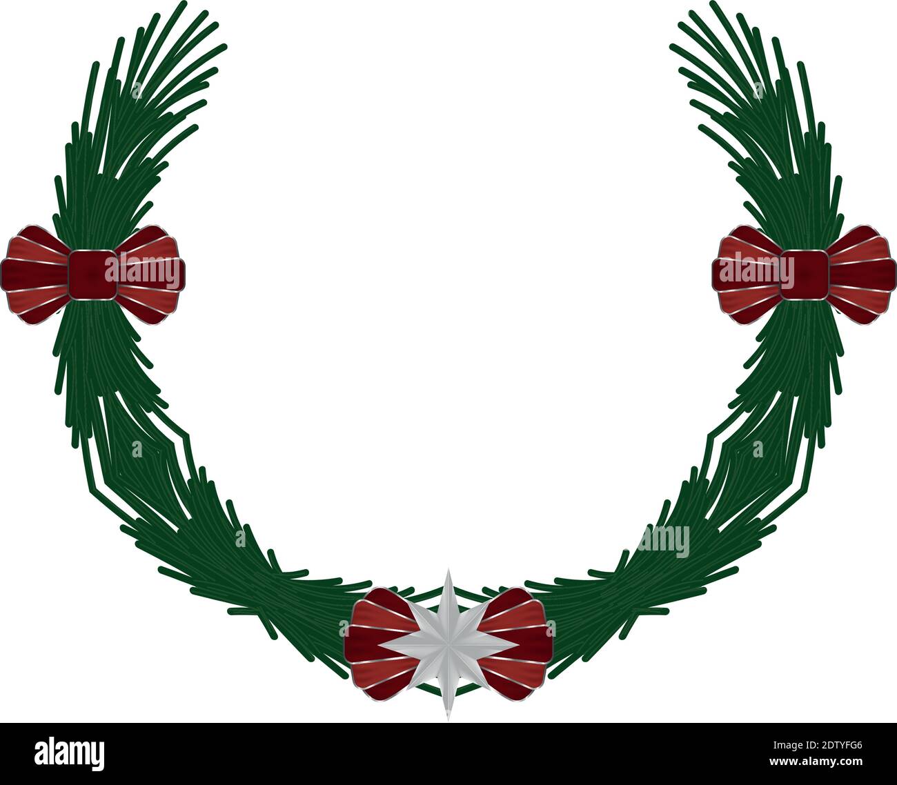 Isolated christmas holly decoration with ribbons - Vector illustration ...