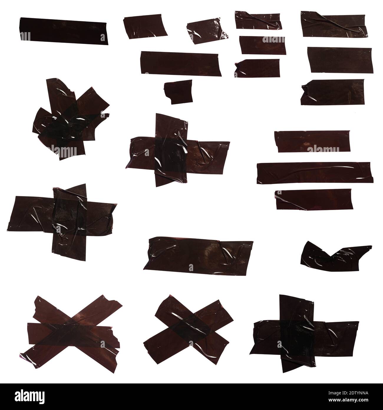 Set of scotch tape slices isolated on the white Stock Photo - Alamy