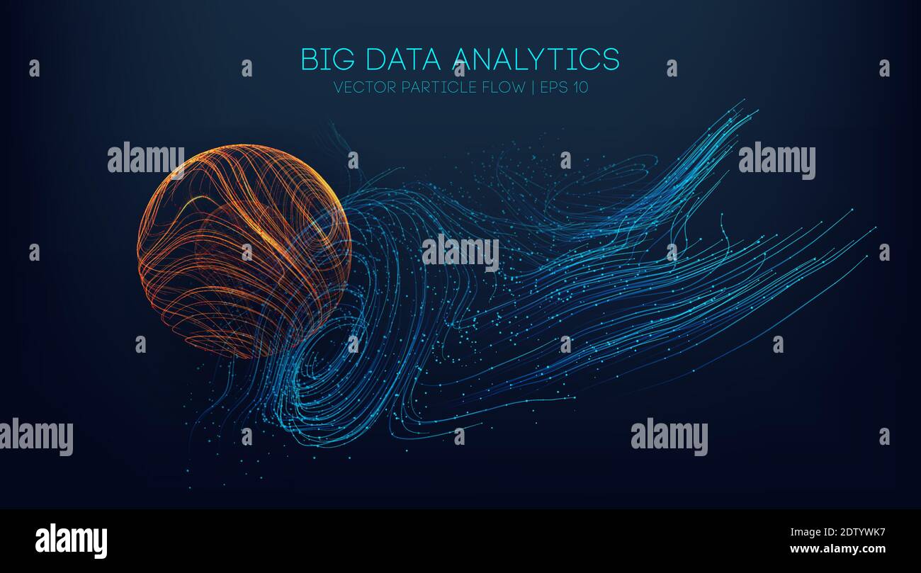 Big data analytics abstract vector background. 3d vector sphere data ...