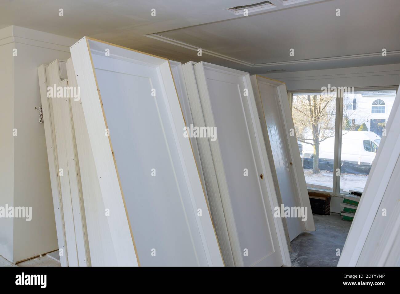 New home installing material for repairs in an apartment is under ...