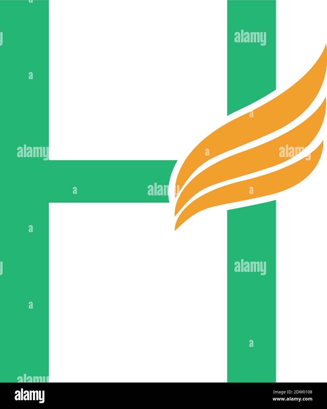 Letter H logo with wing icon design concept illustration Stock Vector ...
