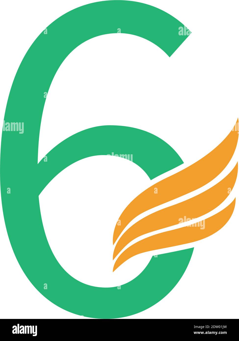 Number 6 logo with wing icon design concept illustration Stock Vector Image & Art - Alamy