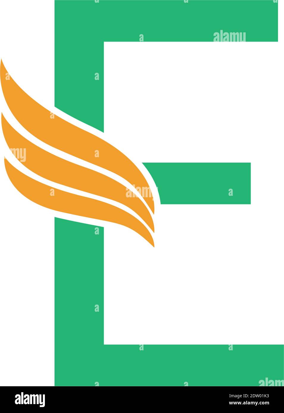 Letter E logo with wing icon design concept illustration Stock Vector ...
