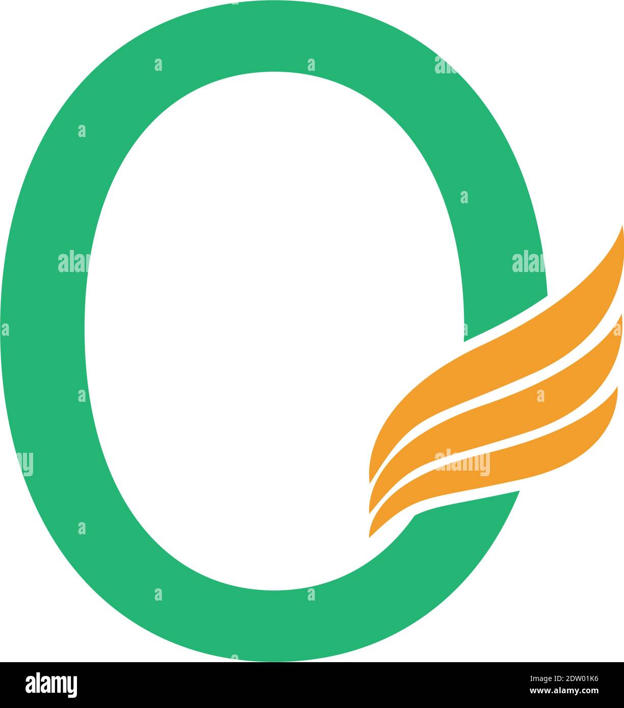 Letter O logo with wing icon design concept illustration Stock Vector ...