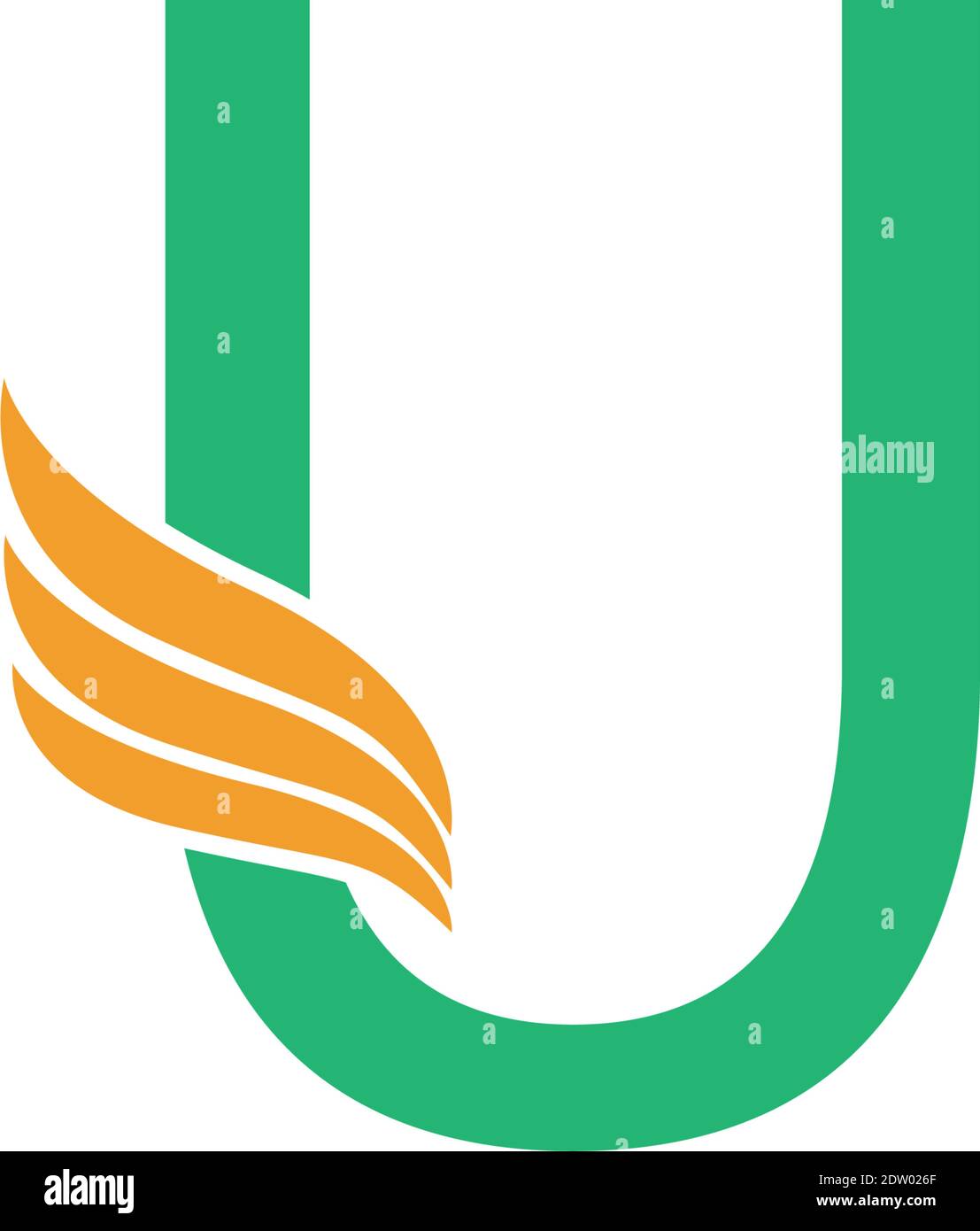 Letter U logo with wing icon design concept illustration Stock Vector ...