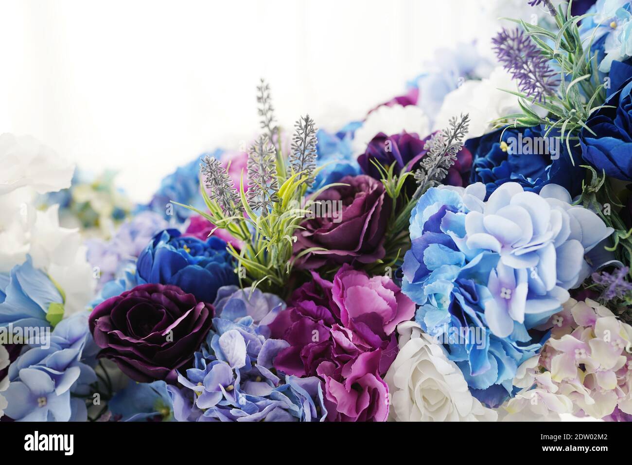 Floral composition of colorfull spring flowers on white background ...
