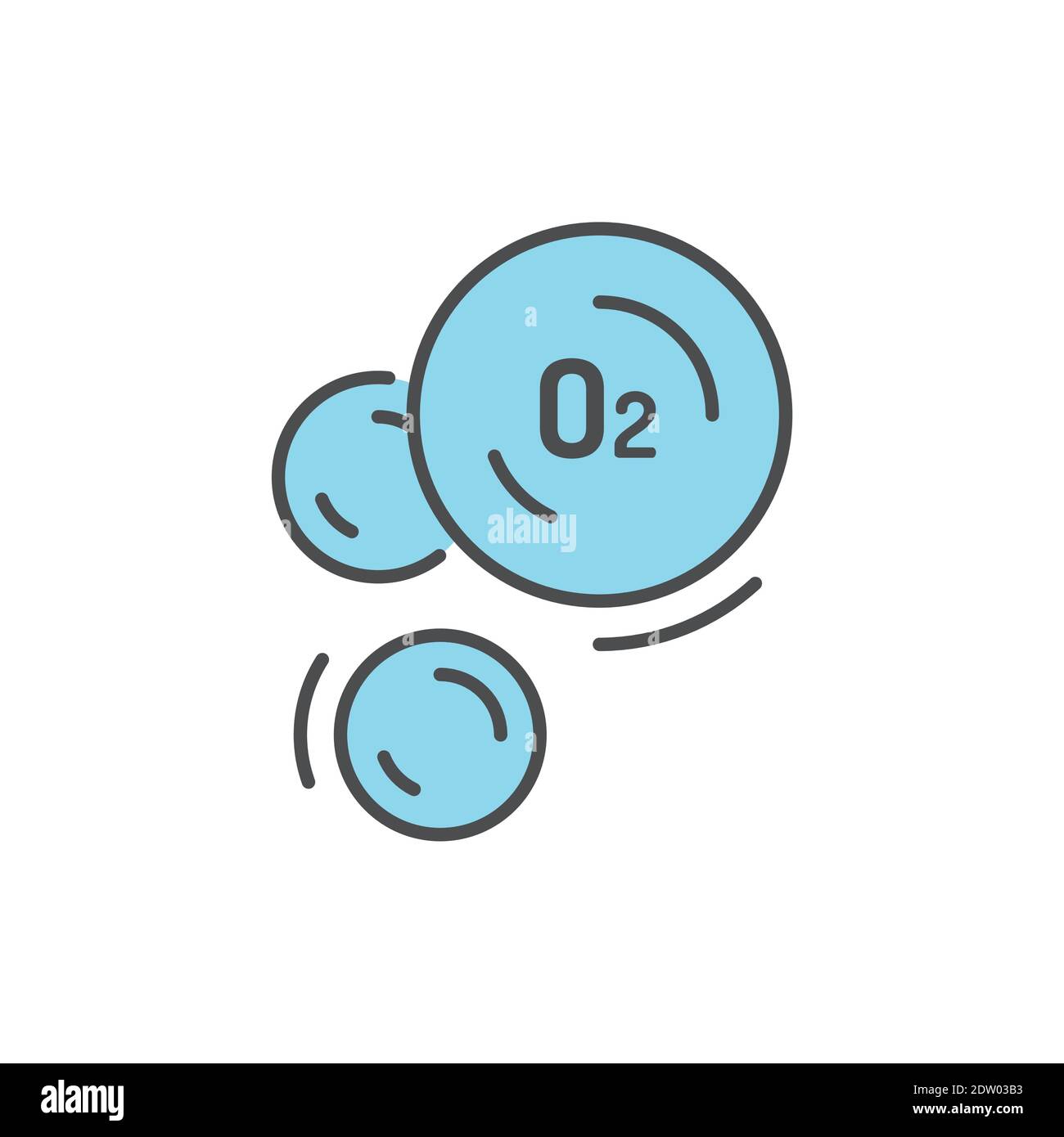 Molecule or atom oxygen color line icon. Editable stroke Stock Vector ...