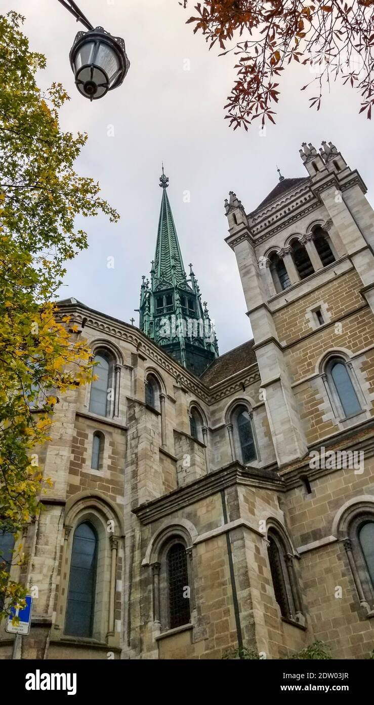 Saint-Pierre cathedral in Geneva, Switzerland, HDR Stock Photo - Alamy
