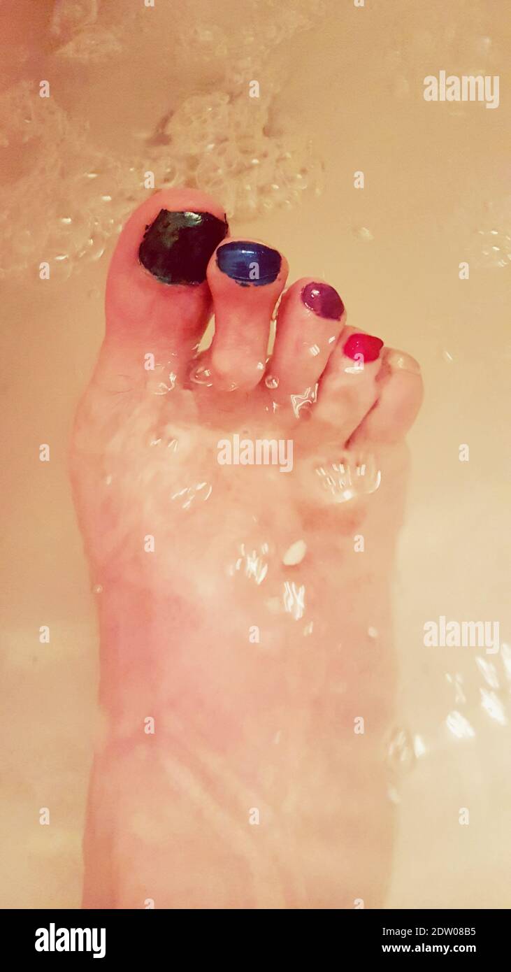 Women Painted Toenails Barefoot High Resolution Stock Photography and ...