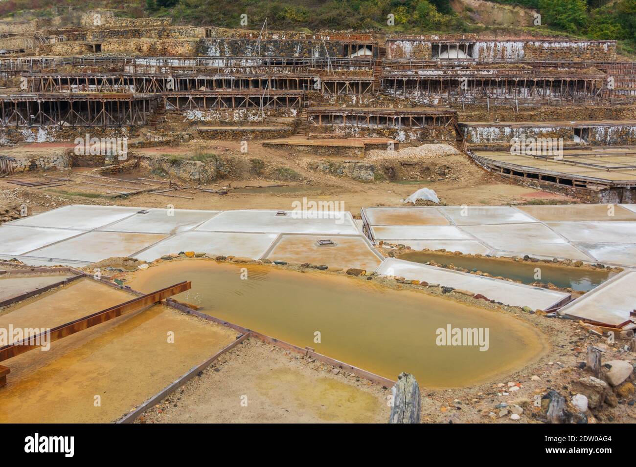 The salt industry with pools and mine Stock Photo - Alamy