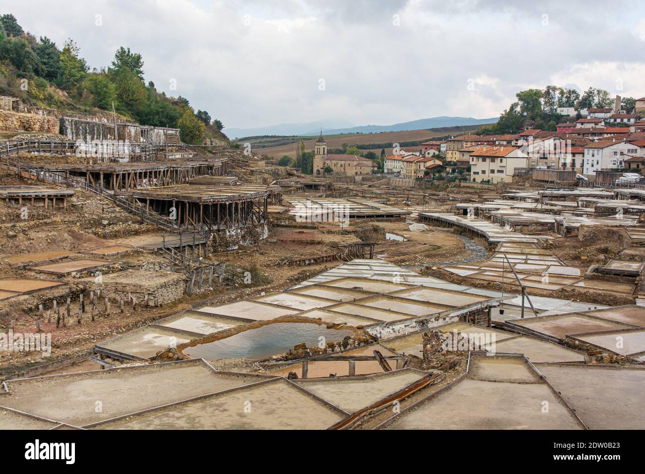 The salt industry with pools and mine Stock Photo - Alamy