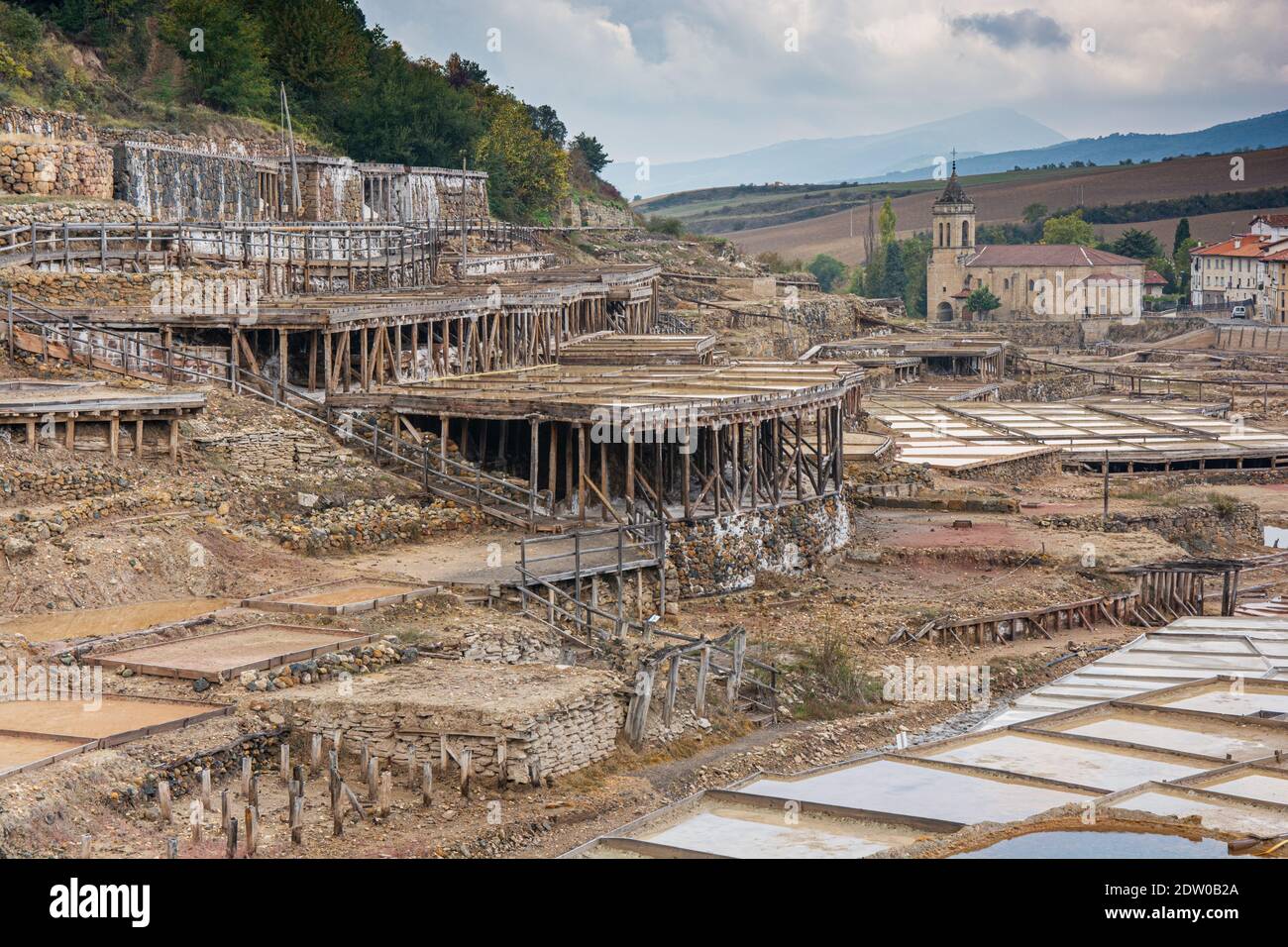 The salt industry with pools and mine Stock Photo - Alamy