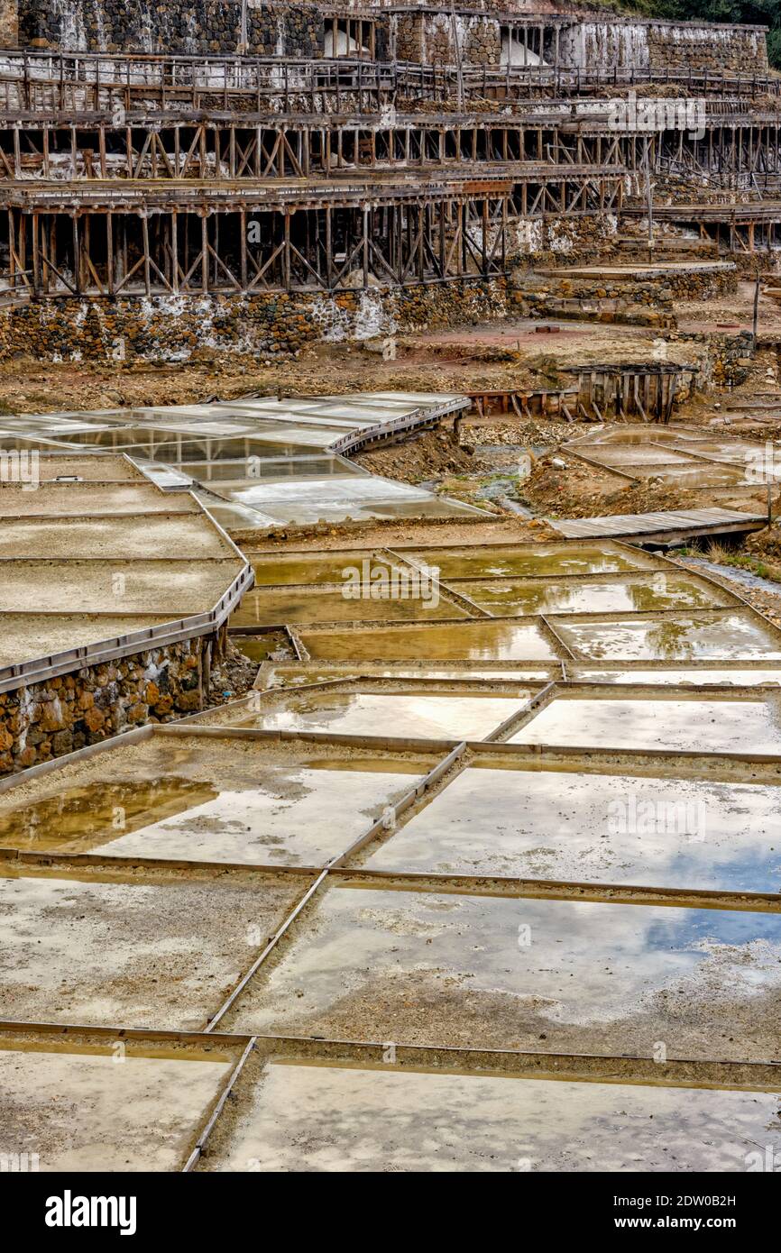 The salt industry with pools and mine Stock Photo - Alamy