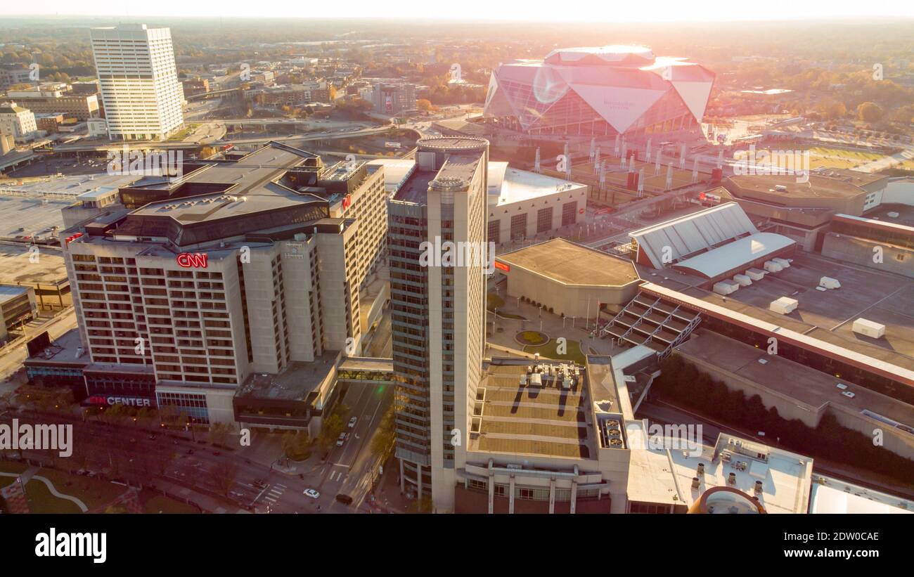 Aerial photo Downtown Atlanta Georgia cityscape Stock Photo - Alamy
