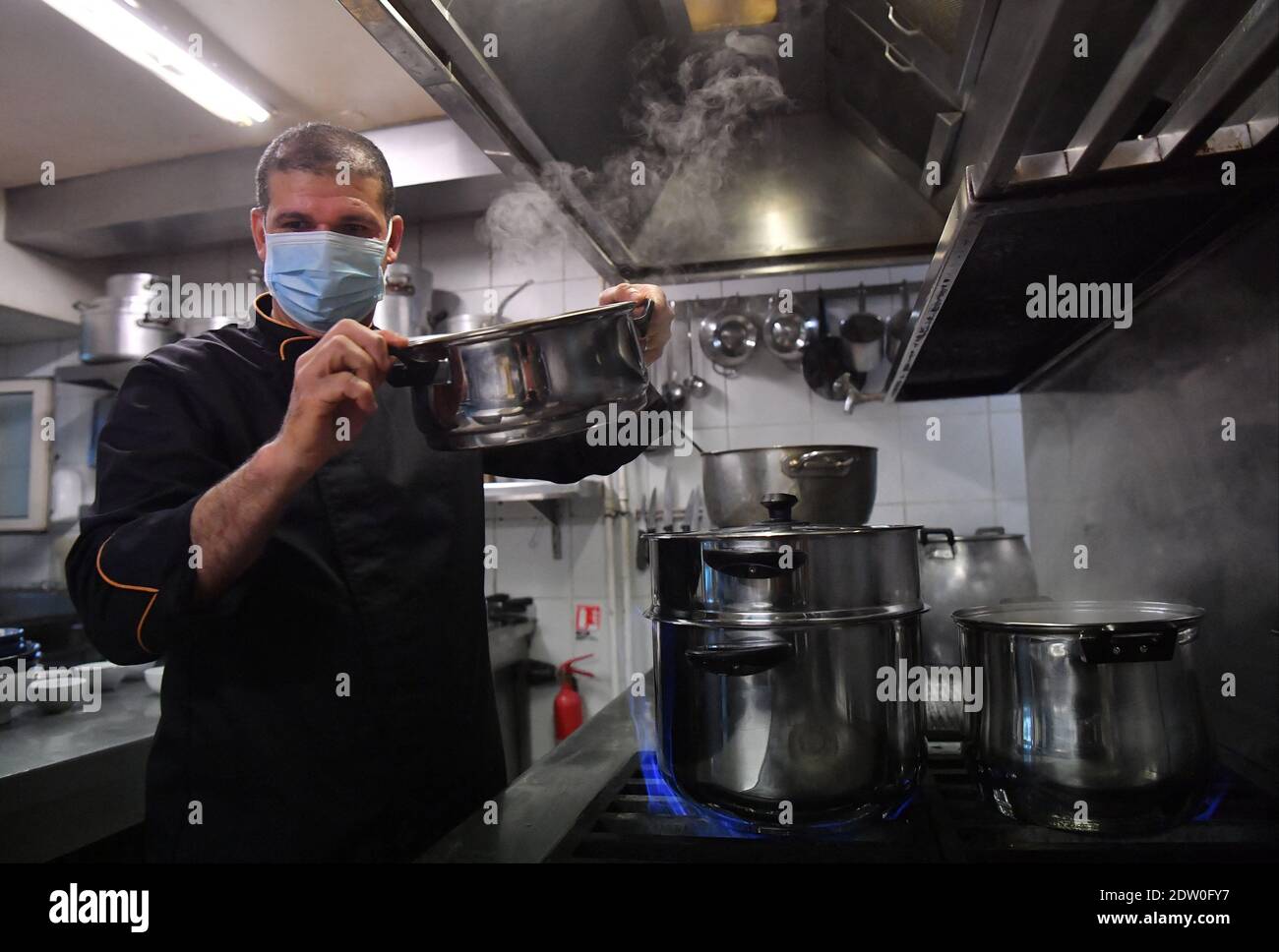 Preparation and cooking of couscous, on December 22, 2020. Moroccan ...