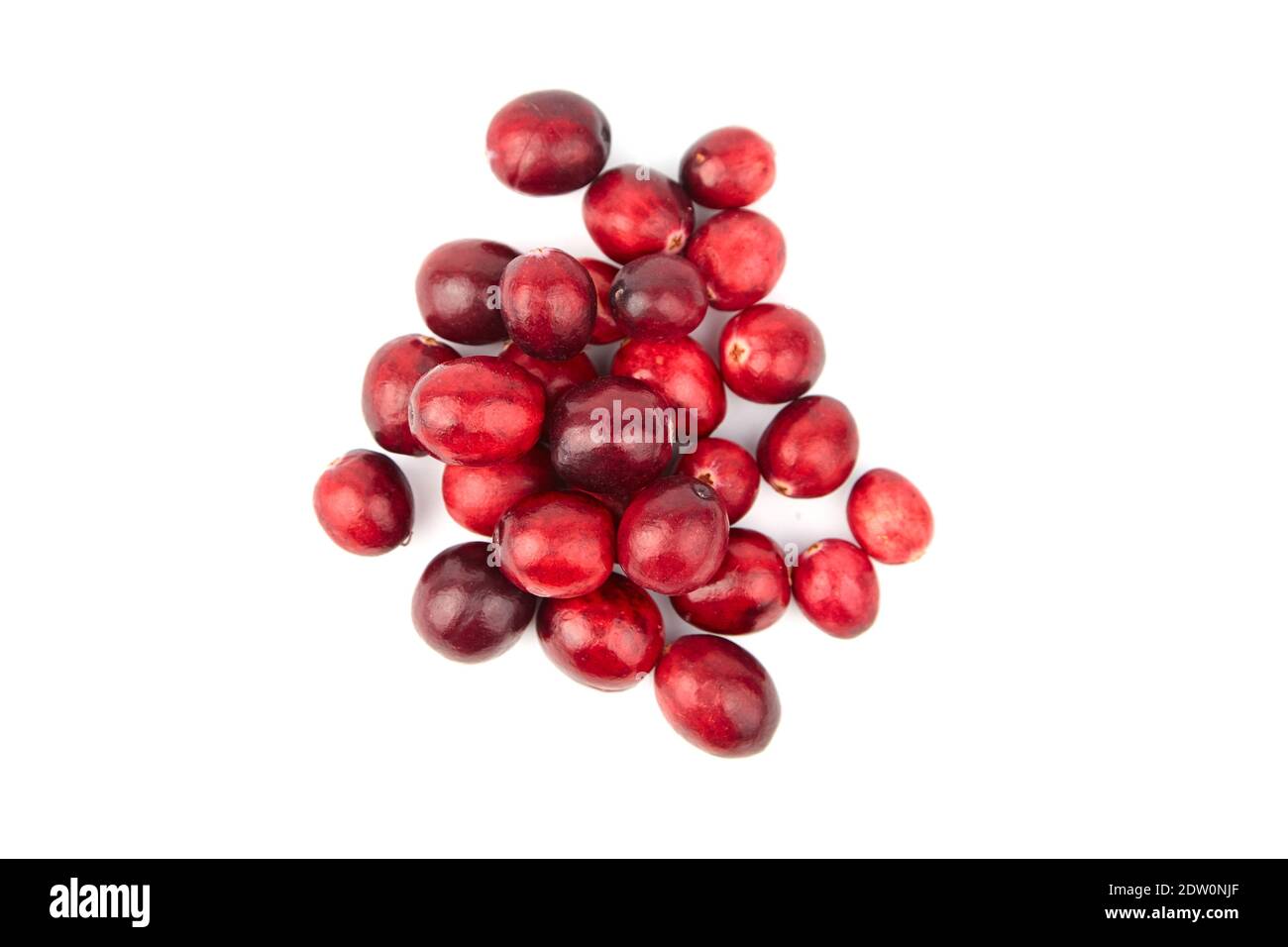 cranberries isolated on white background. Heap of fresh red berries ...