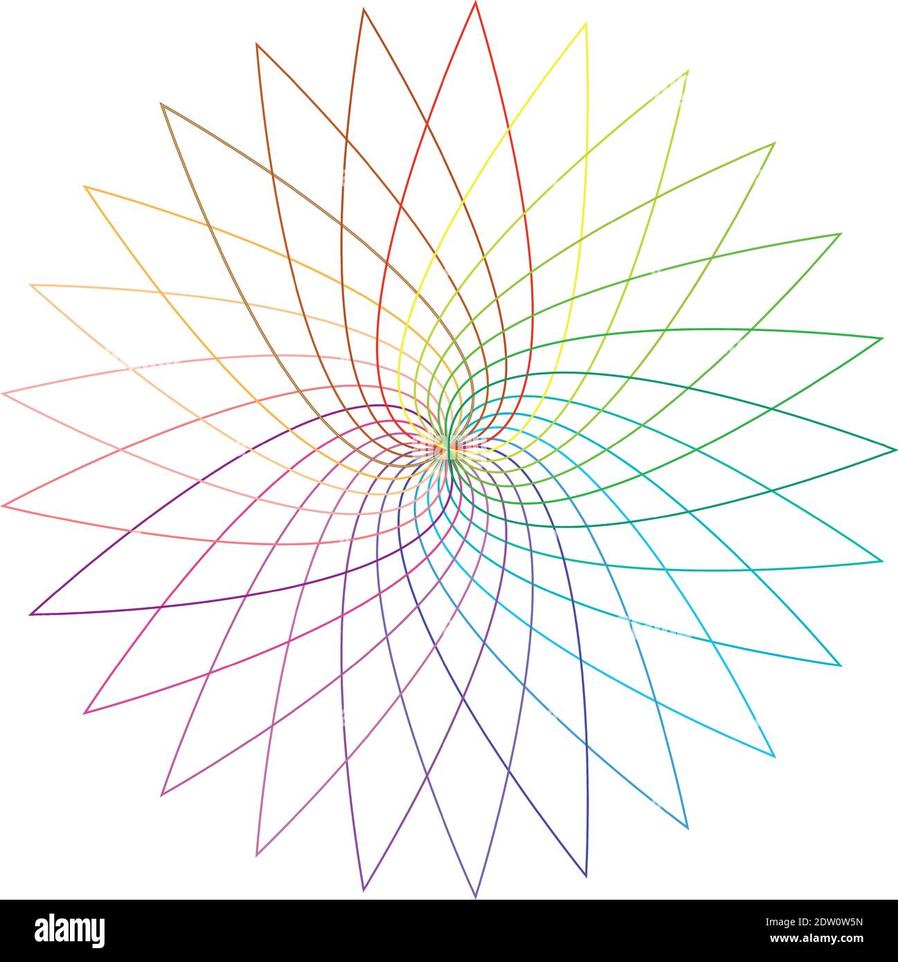 Mandala with the colors of the rainbow. Abstract geometry with varied ...