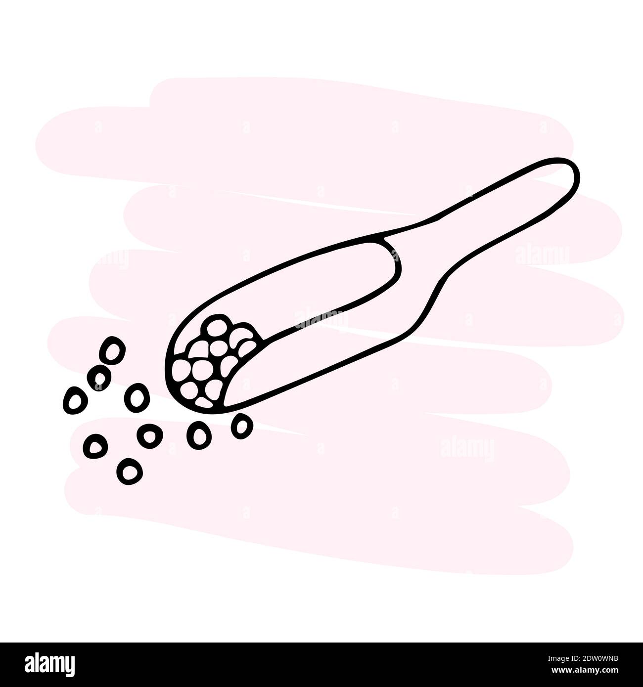 Scoop for pharmacy powders and tablets. Vector drawing.. Doodle Stock ...