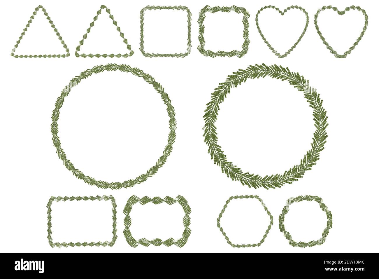 Floral frame set for celebration design with green fern. Romantic ...