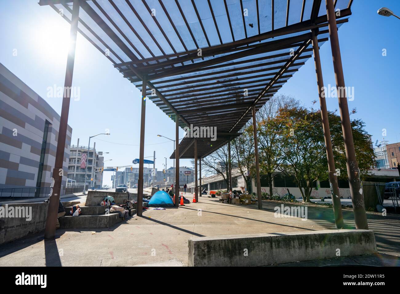 Homeless people in Atlanta Georgia city scene Stock Photo - Alamy