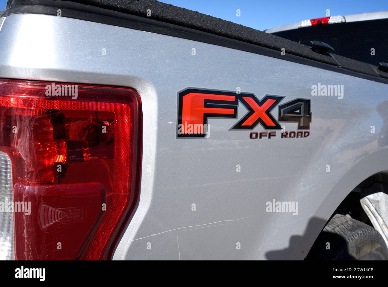 Closeup of a Ford F-150 FX4 Off Road pickup truck parked in Santa Fe ...