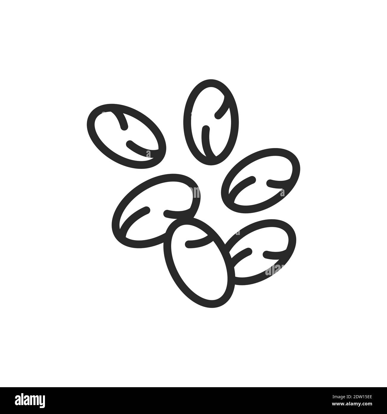 Chia black line icon. Isolated vector element. Outline pictogram for ...