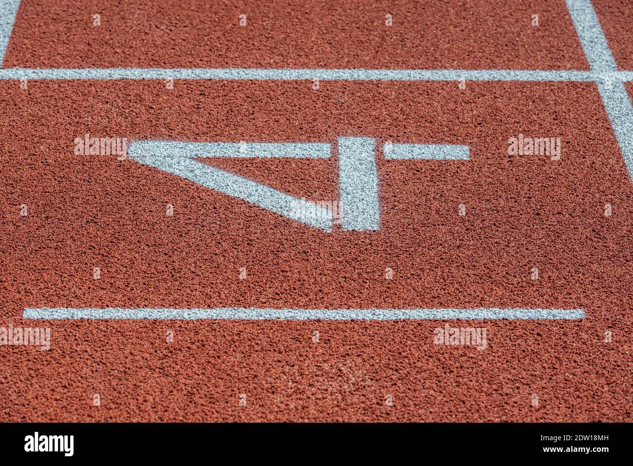 Starting Line Of Running Track Stock Photo - Alamy