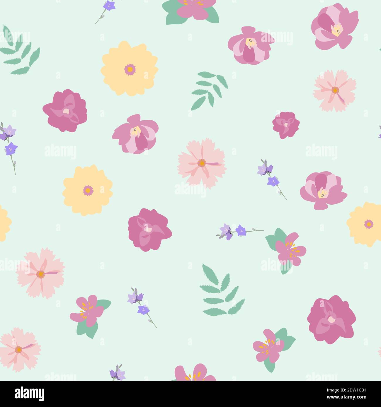 Abstract Flower Seamless Pattern Background. Vector Illustration Stock ...
