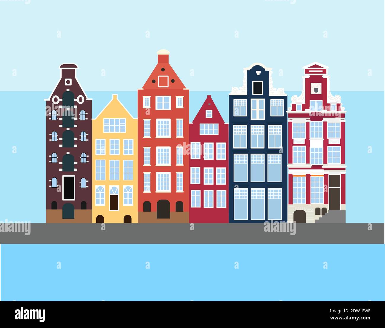 Skyline old houses in Stock Vector Images - Alamy