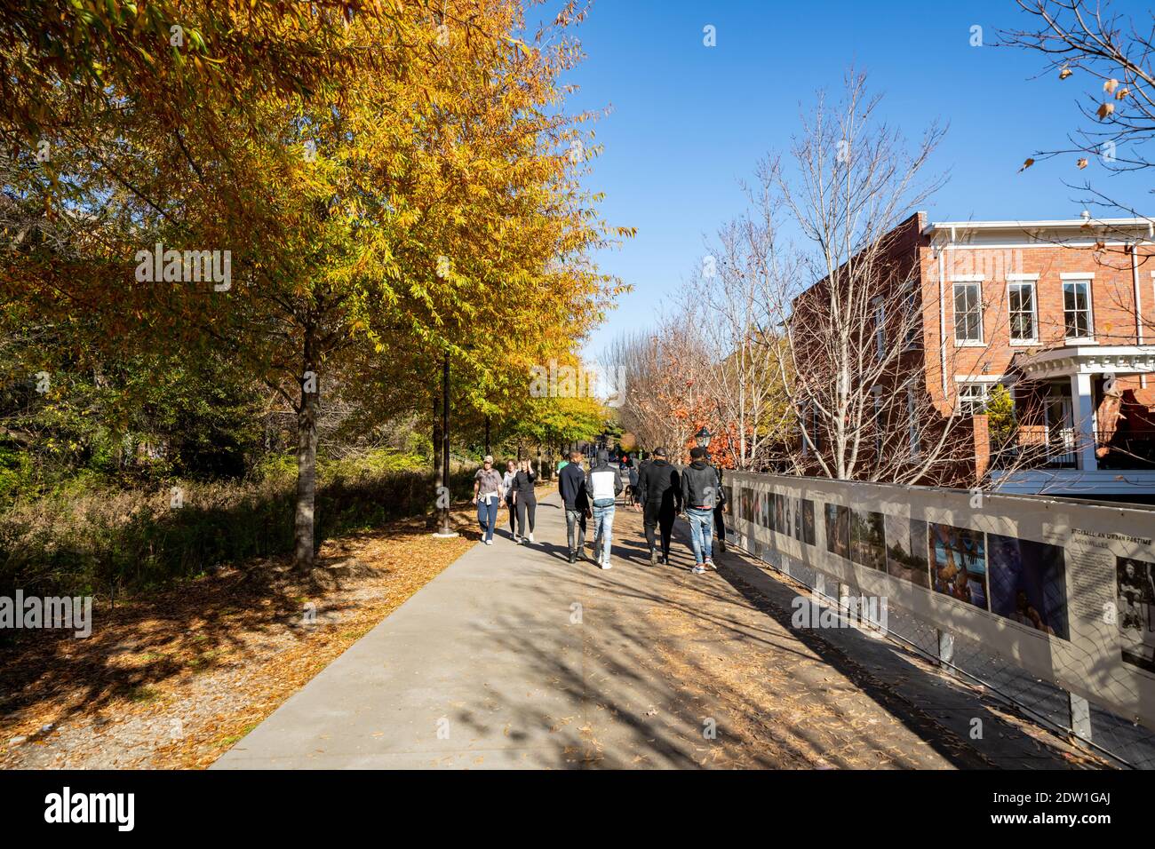 People walking on the Atlanta GA Beltline pathway near downtown Stock ...