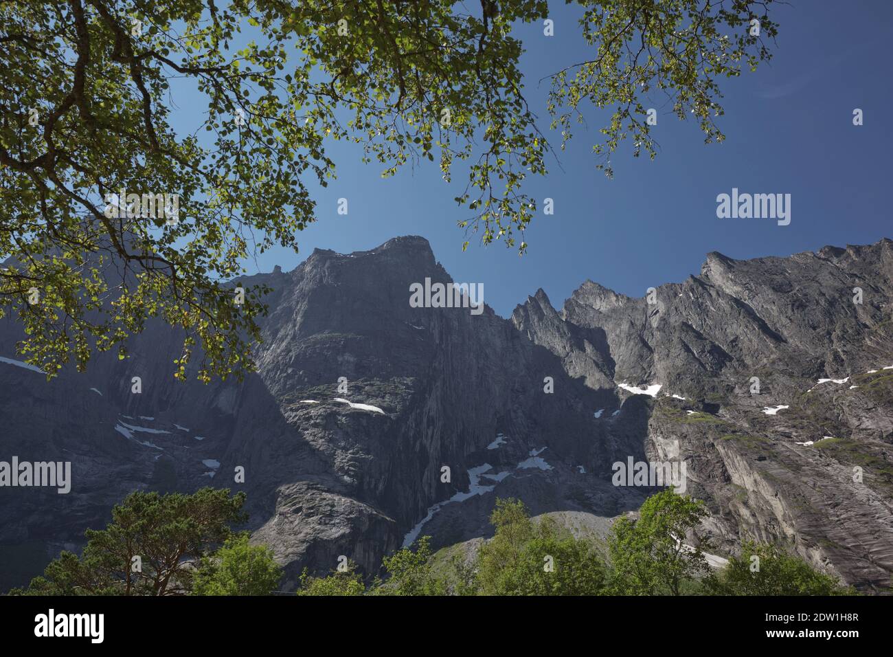 Famous tourist spot The Troll Wall (Trollveggen) - a section of the ...