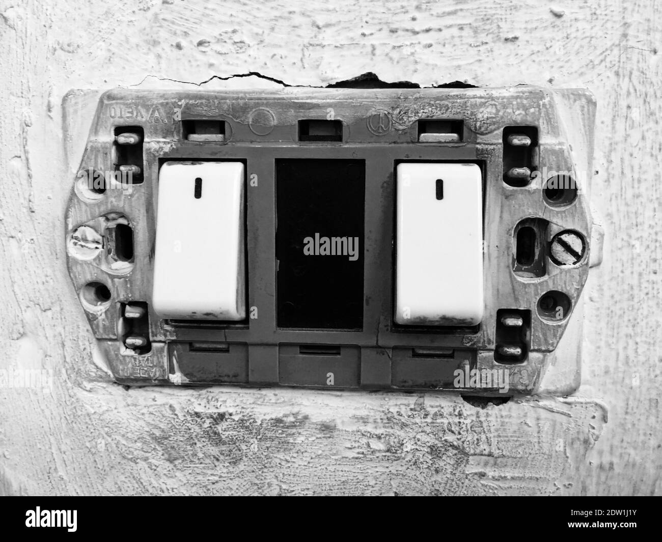 Old fashioned power switch Black and White Stock Photos & Images - Alamy