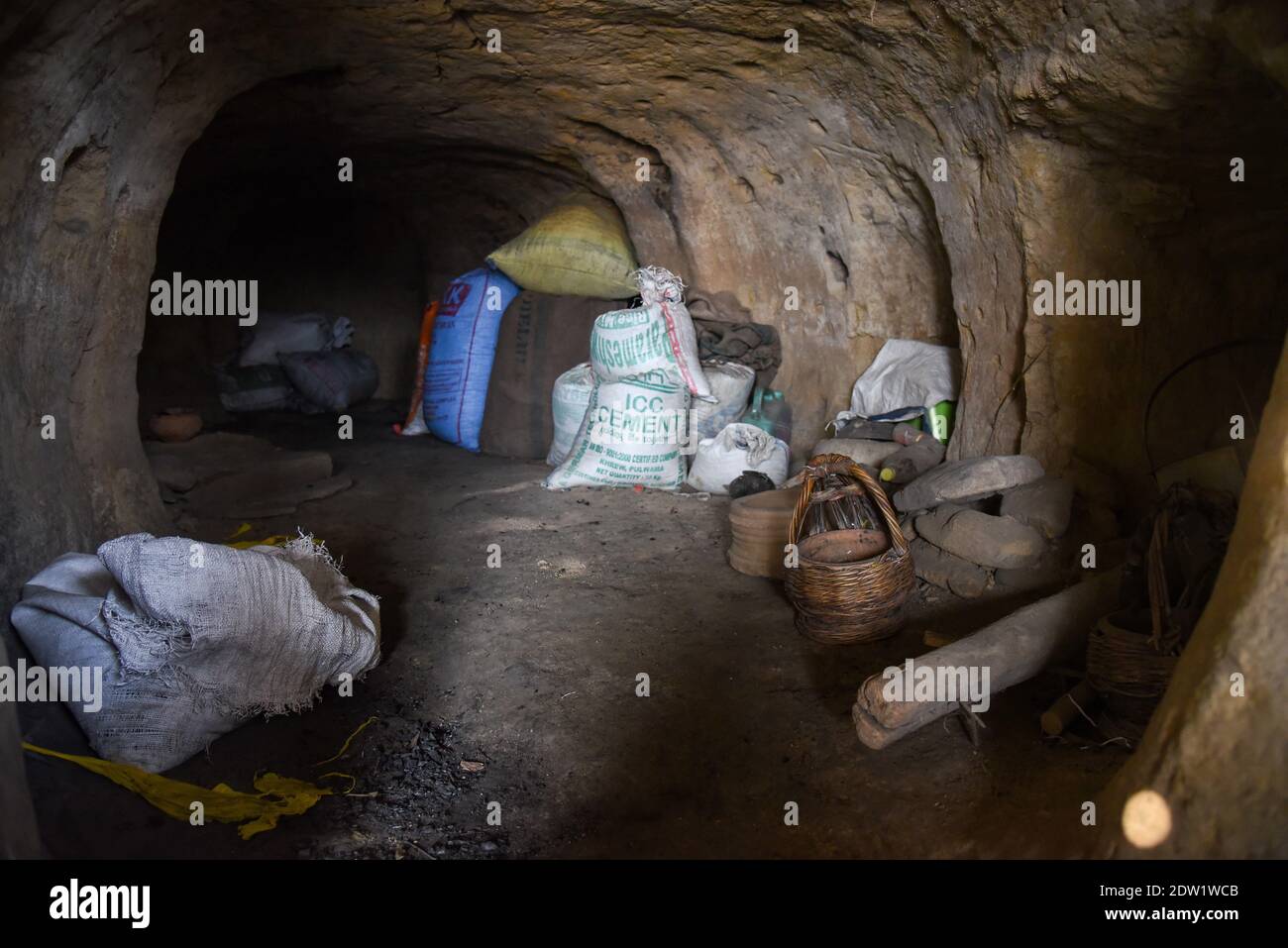 The entrance of the Neolithic era cave in Tral Pulwama.The ...