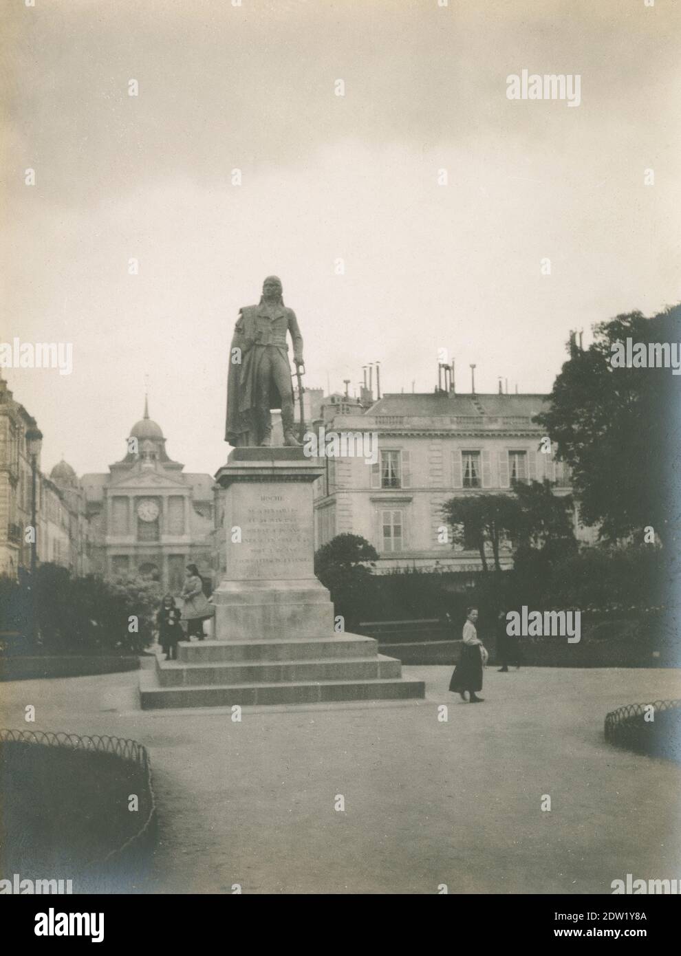 Antique c1900 photograph, General Lazare Hoche statue in Place Hoche at ...
