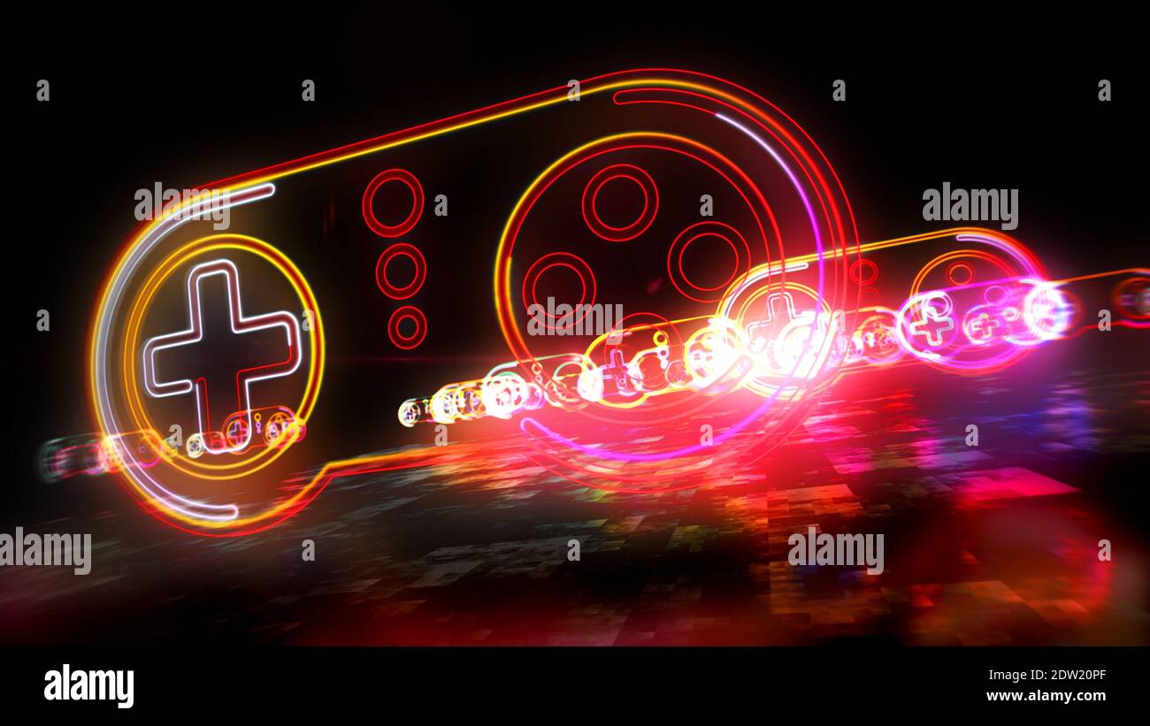 Gaming pad symbol, esport, video controller, 5g game and cyber sport ...