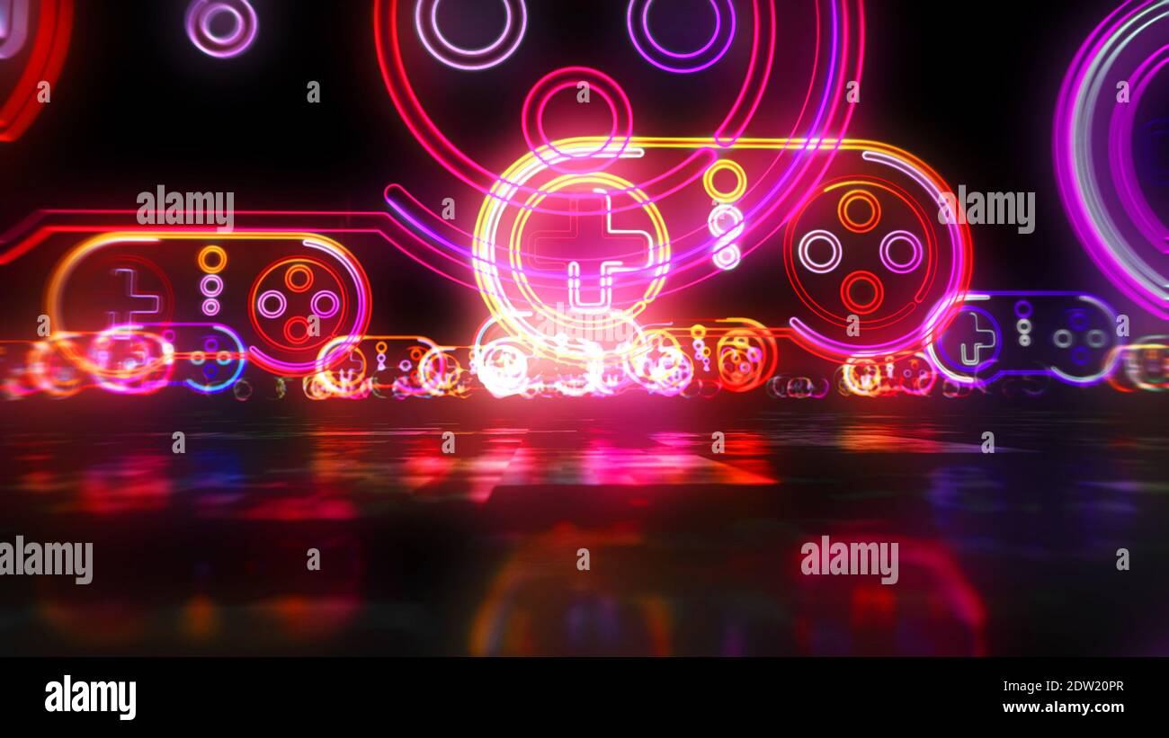 Gaming pad symbol, esport, video controller, 5g game and cyber sport ...