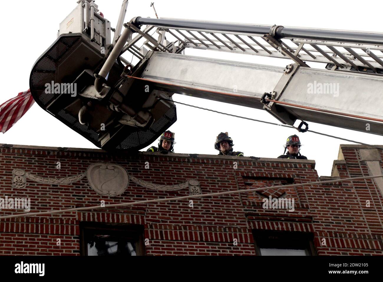 Firefighters on Apartment Building Call, New York, NY USA Stock Photo ...