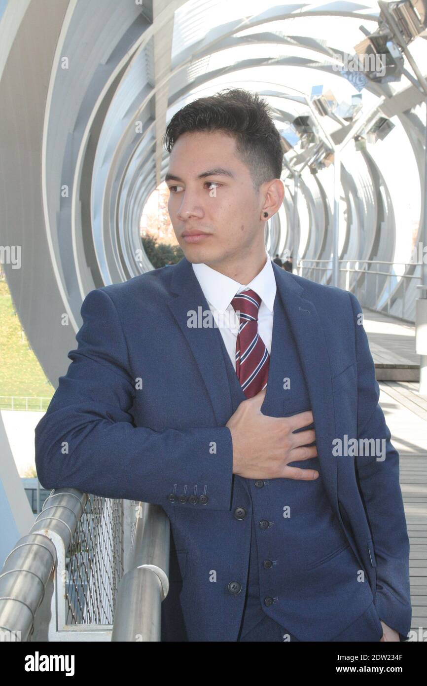 A vertical shot of a male model in a suit. Professional looking man ...