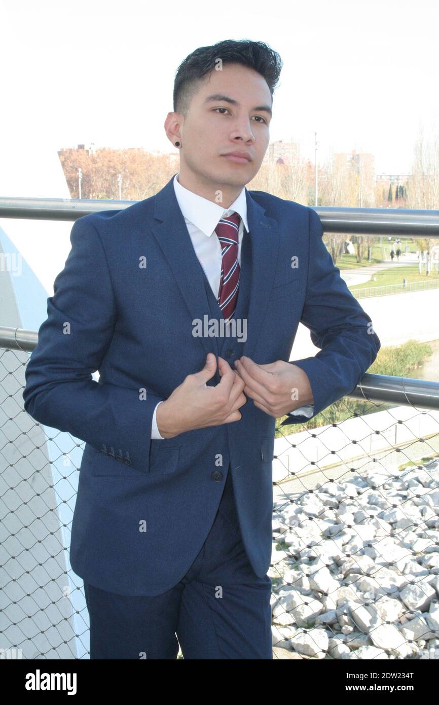 A vertical shot of a male model in a suit. Professional looking man ...