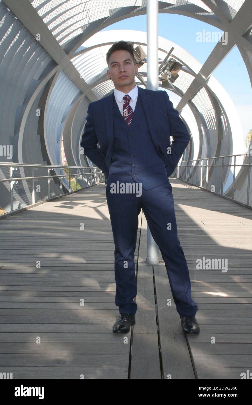 A vertical shot of a male model in a suit. Professional looking man ...