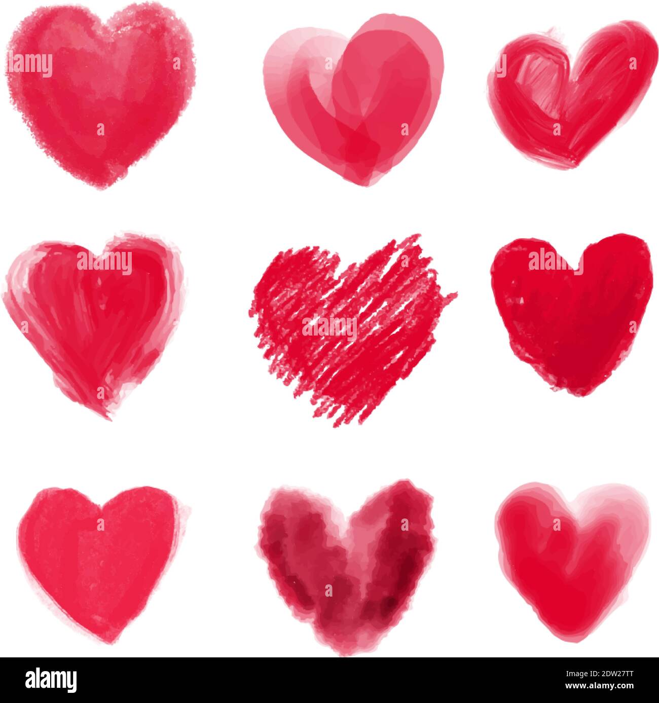 Beautiful heart hand draw, great design for any purposes. Set of heart ...