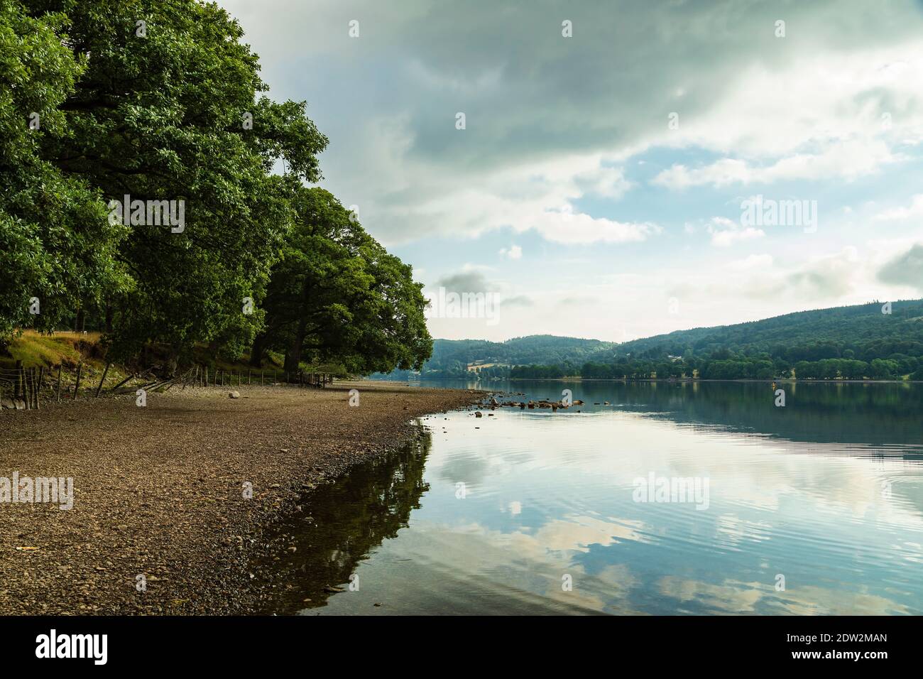 An image showing the low water levels at Coniston Water during the hot ...