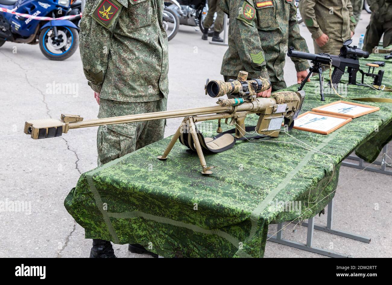 Samara, Russia - May 18, 2019: Russian automatic 12.7 mm Large-caliber ...