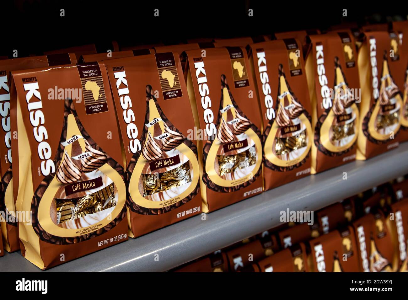 Pennsylvania, New York, USA - March 2, 2020: Hershey's Kisses Flavors of the World Collection ...