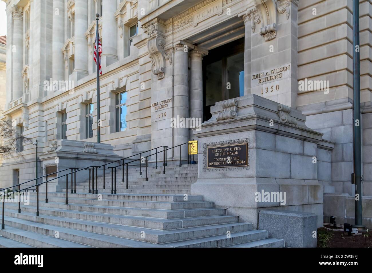 Washington D.C., USA - March 1, 2020: The entrance of John A. Wilson ...