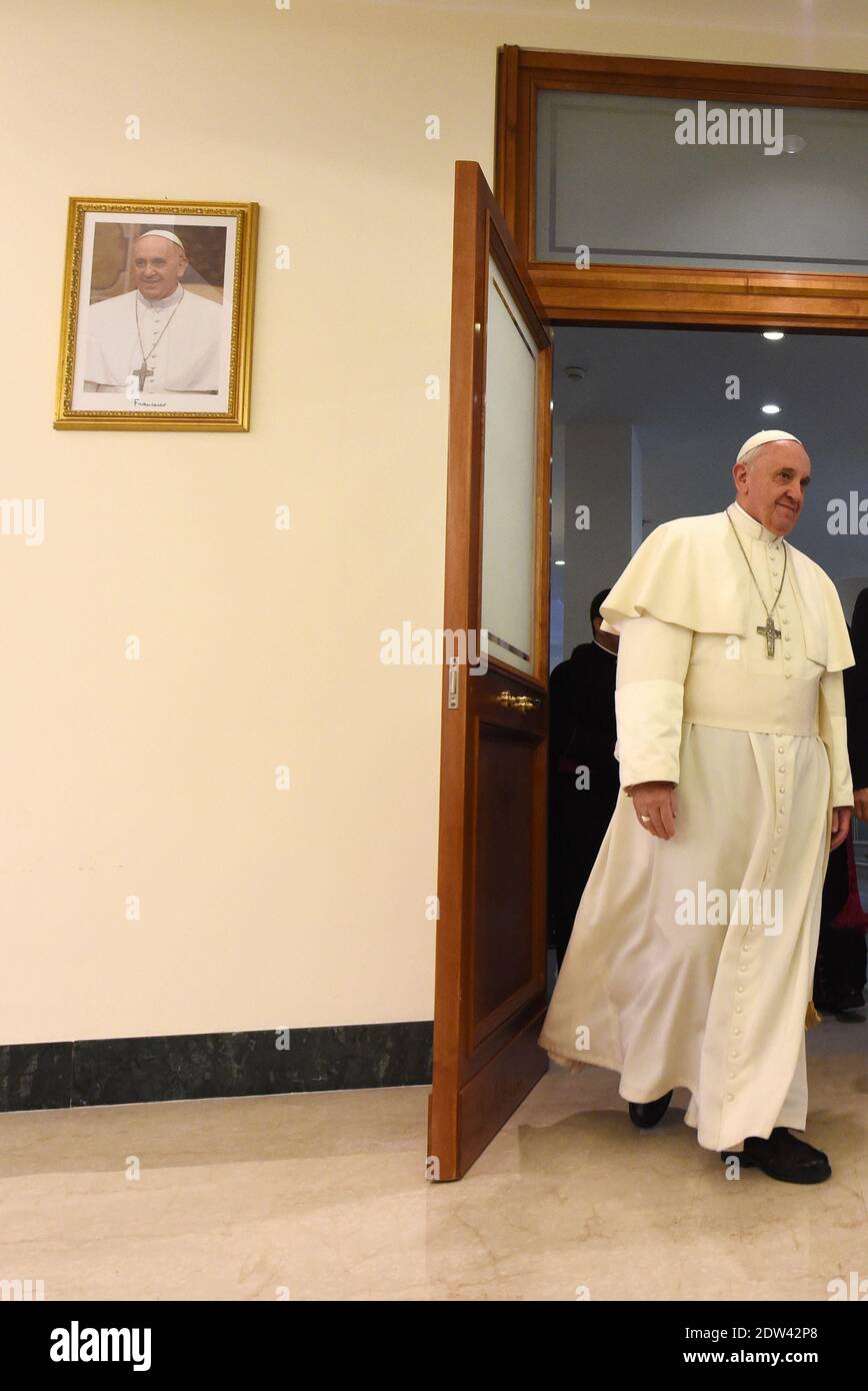 Pope Francis in the Casa Santa Marta, the guest house in the Vatican on ...
