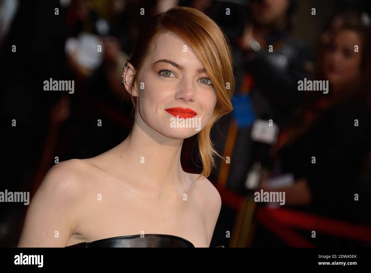 Emma Stone attending the premiere of the film The Amazing Spiderman 2 ...