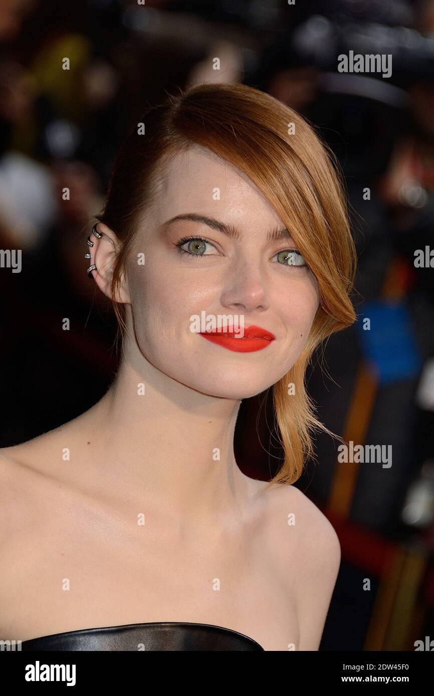 Emma Stone attending the premiere of the film The Amazing Spiderman 2 ...