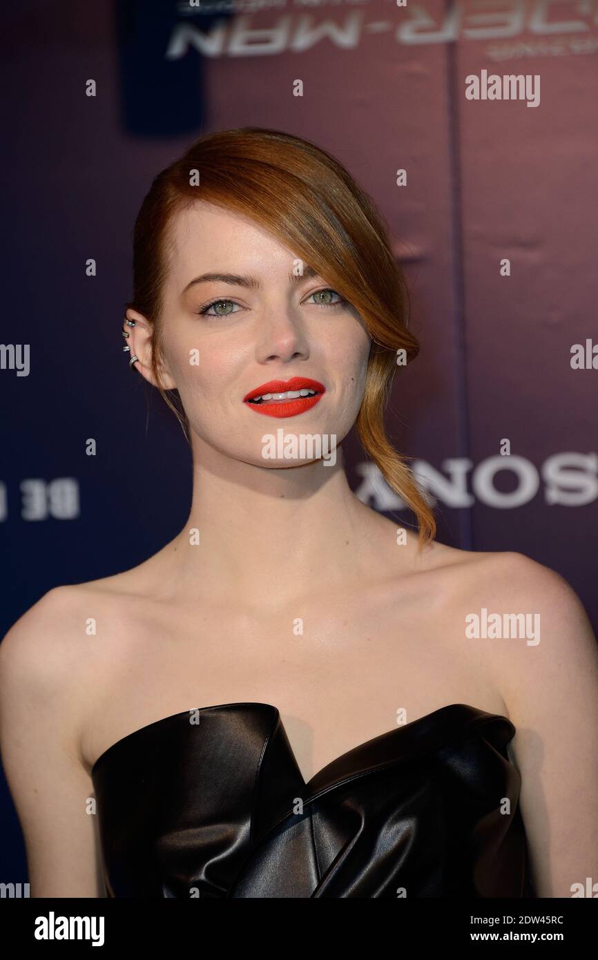 Emma Stone attending the premiere of the film The Amazing Spiderman 2 ...