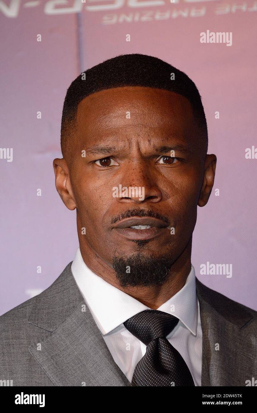 Jamie Foxx attending the premiere of the film The Amazing Spiderman 2 ...